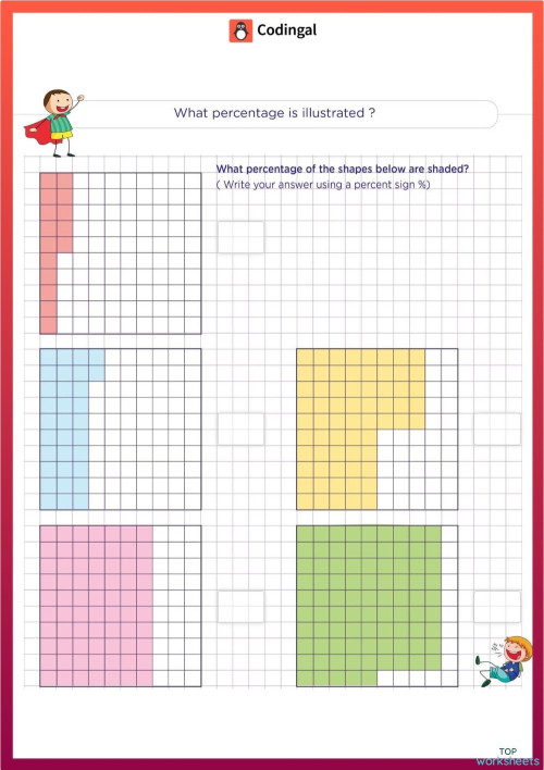 M_G06M05L13_WC01_Introduction_to_Percentages_1. Interactive worksheet | TopWorksheets