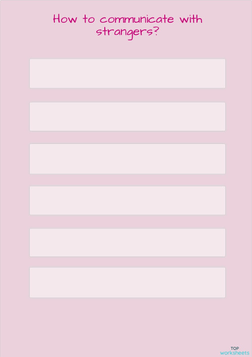 Rules of communication with strangers. Interactive worksheet ...