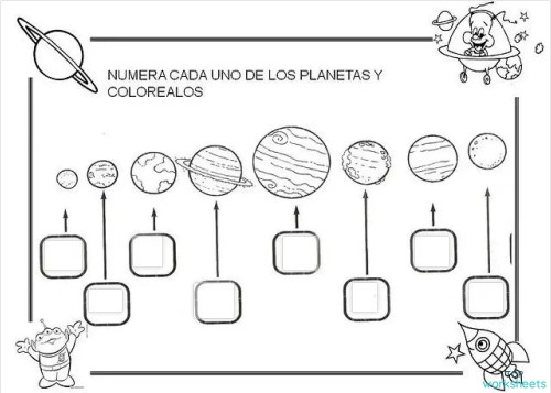 Ficha planetas. Ficha interactiva | TopWorksheets