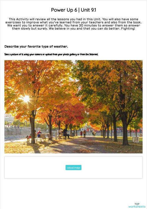 Power Up 6 | Unit 9.1. Interactive worksheet | TopWorksheets