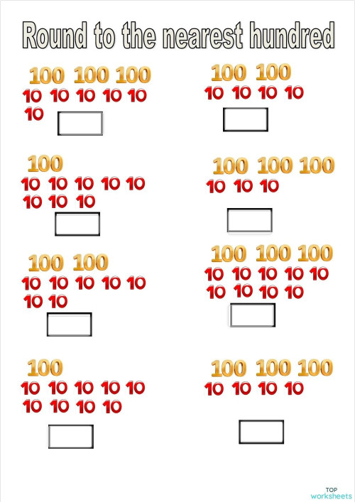 Rounding to the nearest hundred. Interactive worksheet | TopWorksheets