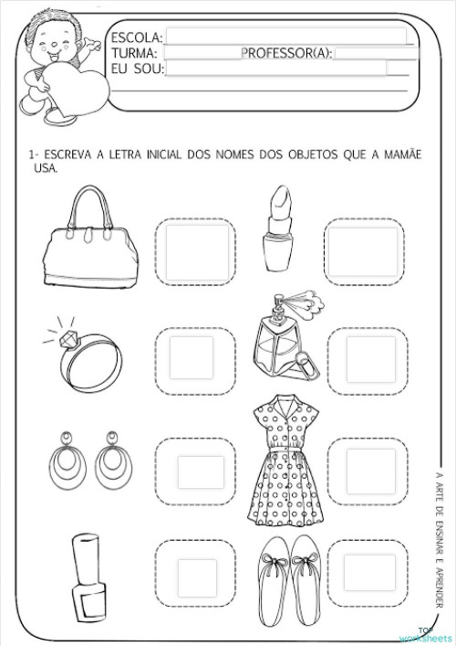 COLOQUE A LETRA INICIAL. Ficha interativa | TopWorksheets