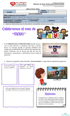DC TALLER 15 CELEBREMOS EL MES DE MAYO. Ficha interactiva | TopWorksheets