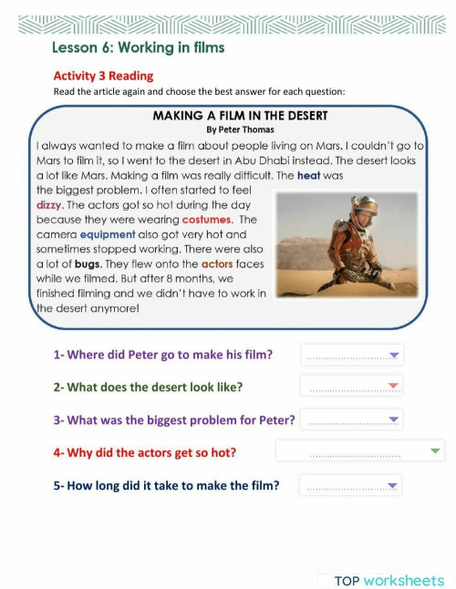 Access 8 - Unit 9- Lesson 6 - Act 3b. Interactive worksheet | TopWorksheets