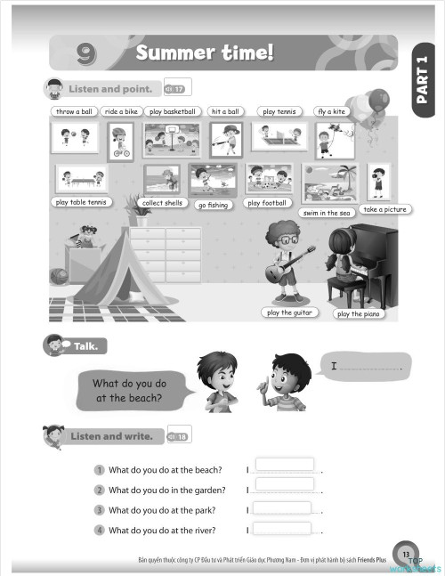 Unit 9 Summer time. Interactive worksheet | TopWorksheets