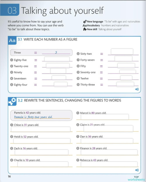 Talking about yourself practice level 1. Interactive worksheet ...