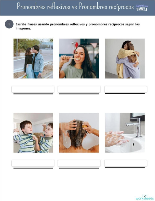 Pronombres reflexivos vs Pronombres recíprocos. Ficha interactiva ...