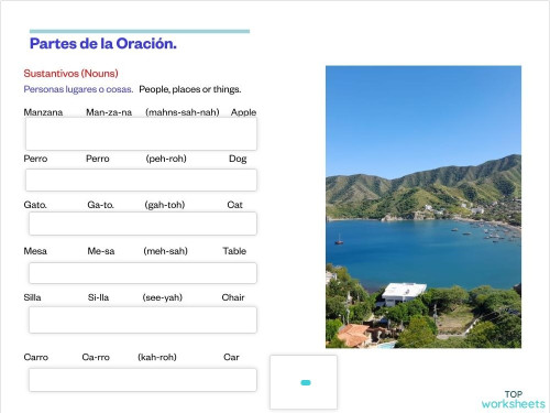 Sustantivos/ Nouns. Ficha interactiva | TopWorksheets