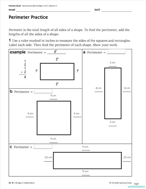 Measuring Shapes Interactive Worksheet Topworksheets