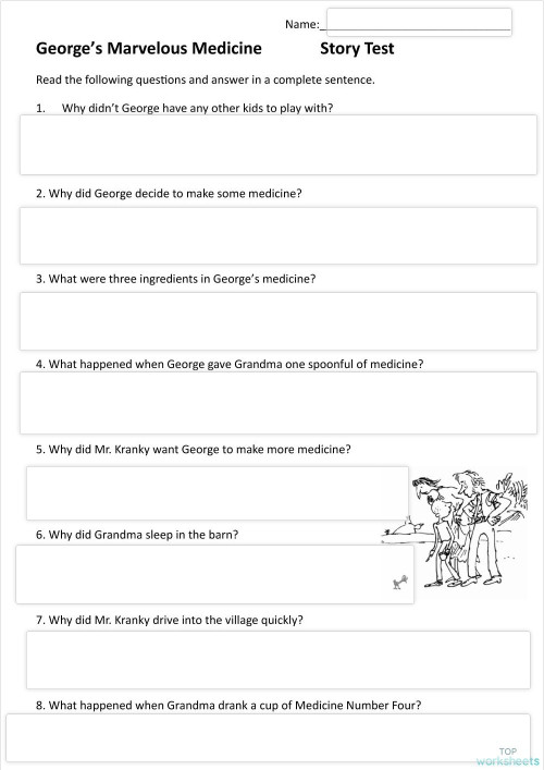 Story Test Opened Questions. Interactive worksheet | TopWorksheets