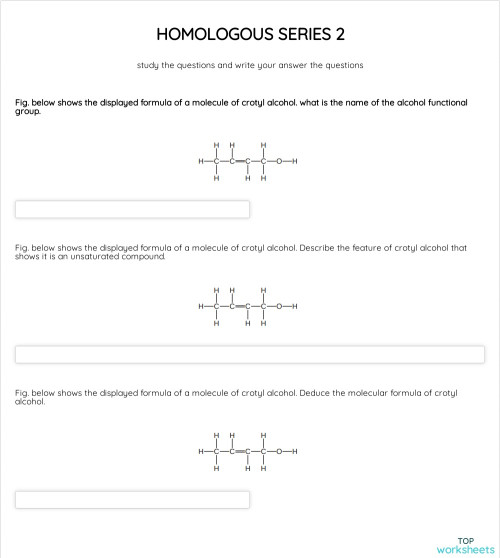 HOMOLOGOUS SERIES 2. Interactive worksheet | TopWorksheets