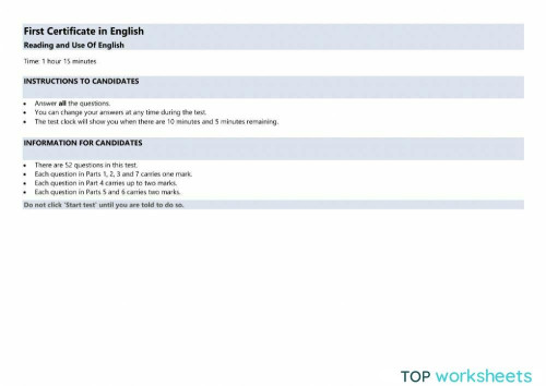 FCE test 2 Reading and Use of English. Interactive worksheet ...