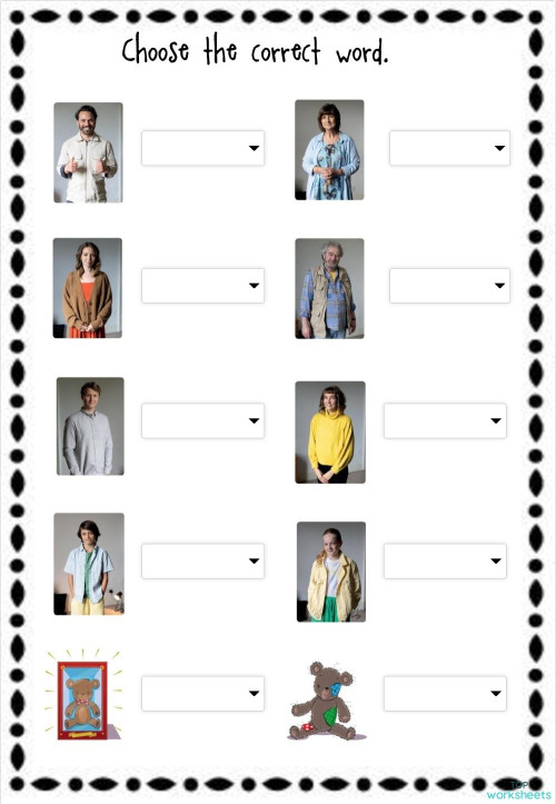 THE FAMILY, topic 2, FIRST. Interactive worksheet | TopWorksheets