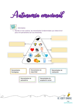 Autonomía emocional. Ficha interactiva | TopWorksheets