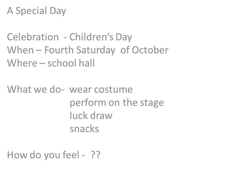 English Plus 1 - Unit 2 Writing Task - Topic B - A Special Day. Interactive worksheet ...