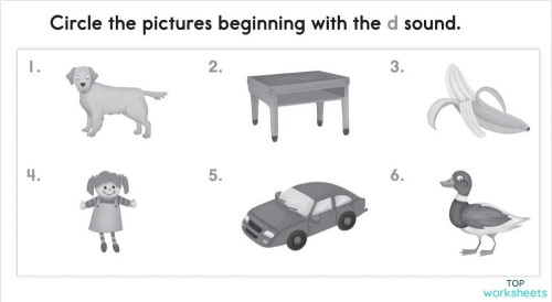 phonics letter D. Interactive worksheet | TopWorksheets