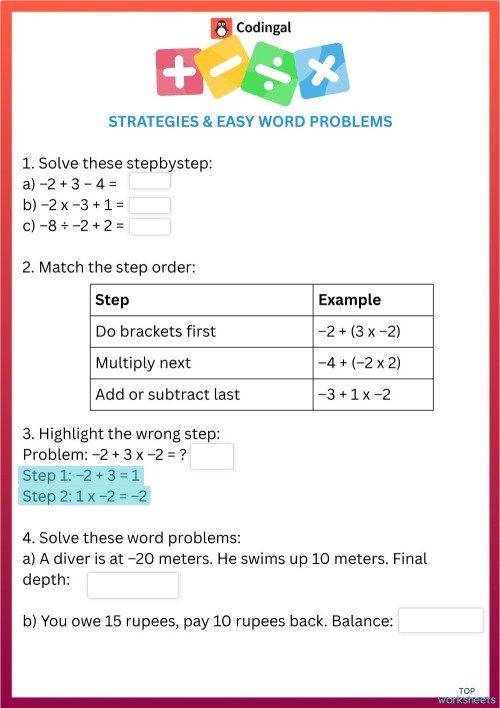 M_G06M03L08_WC02_Reinforcing_Integers_2. Interactive worksheet | TopWorksheets