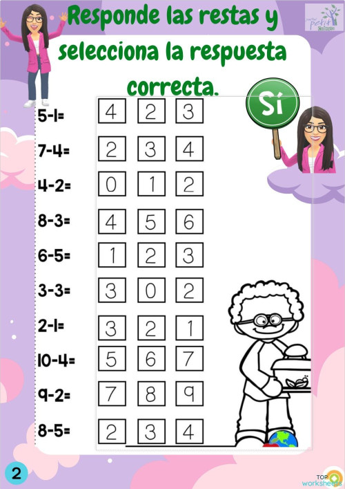 Actividad Restas_Mtra. Faby. Ficha interactiva | TopWorksheets