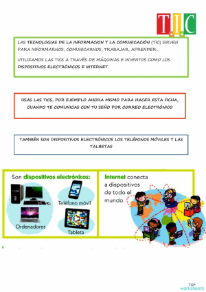 Aprendamos de las TIC. Ficha interactiva | TopWorksheets