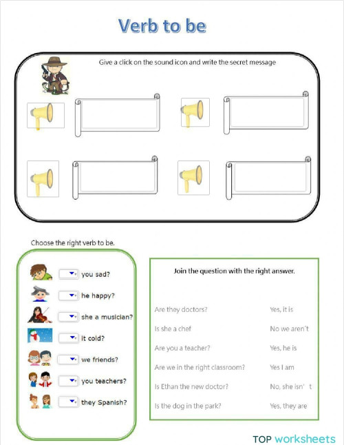 Verb to be part 2. Interactive worksheet | TopWorksheets