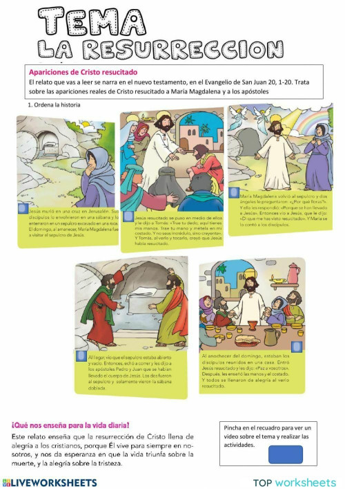 La resurrección. Ficha interactiva | TopWorksheets