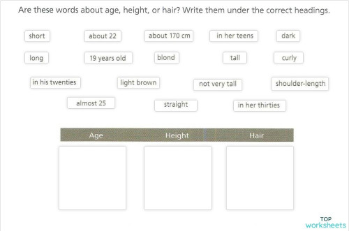 Describing people. Interactive worksheet | TopWorksheets
