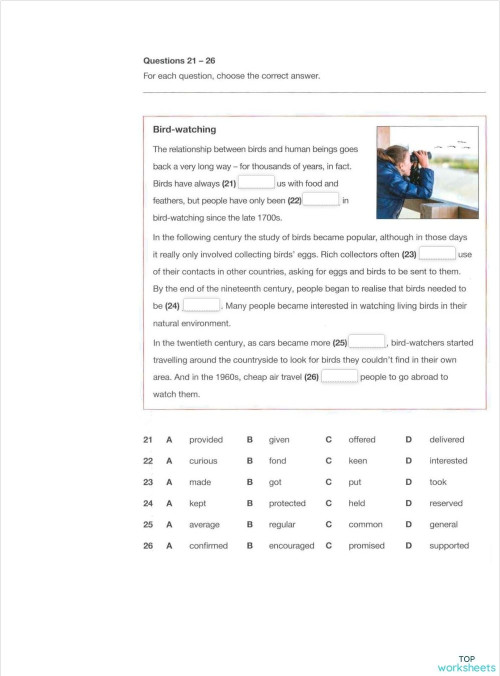 Preliminary B1 Trainer Part 1 T 1-4. Interactive worksheet | TopWorksheets