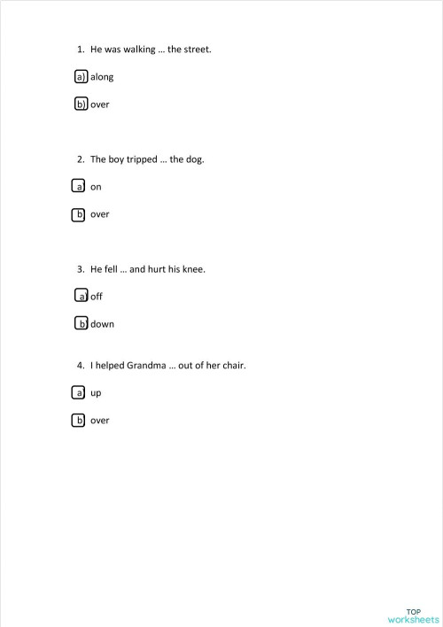 Look where you're going. Interactive worksheet | TopWorksheets