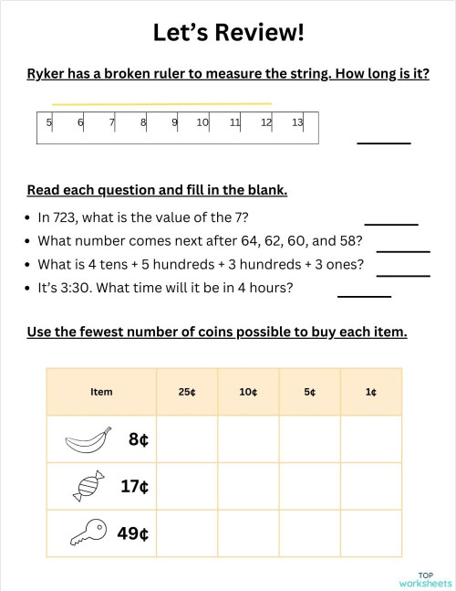 Math: interactive worksheets and online exercises | TopWorksheets