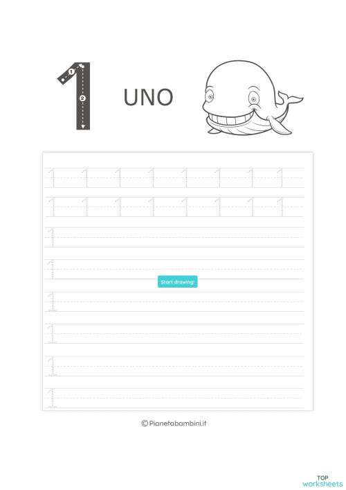 IL NUMERO UNO. Scheda interattiva | TopWorksheets