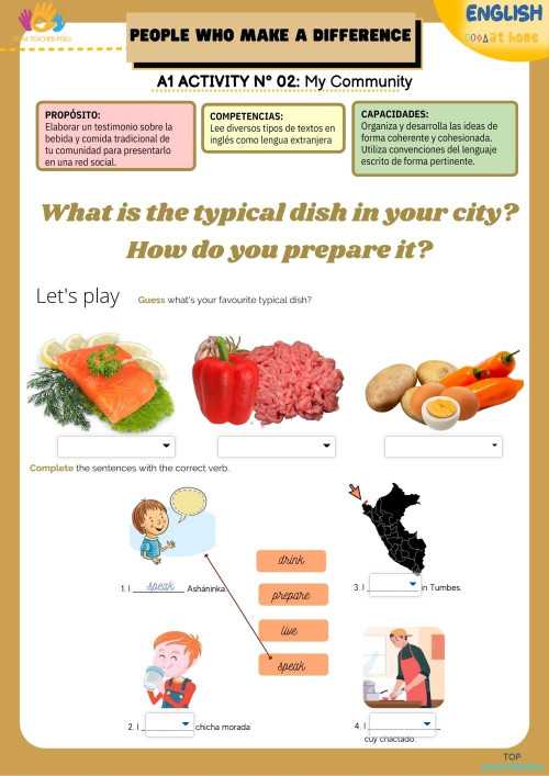 A1 Exp 6.2 My community. Interactive worksheet | TopWorksheets
