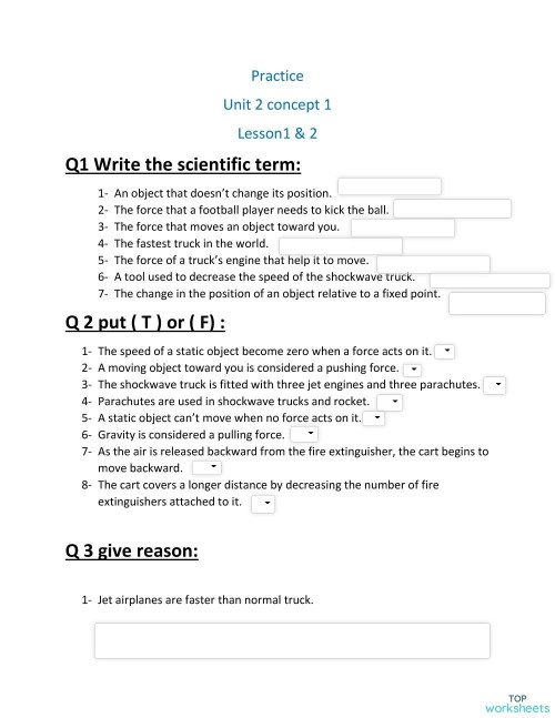 science g4 t1 u2 concept1 L1&2. Interactive worksheet | TopWorksheets