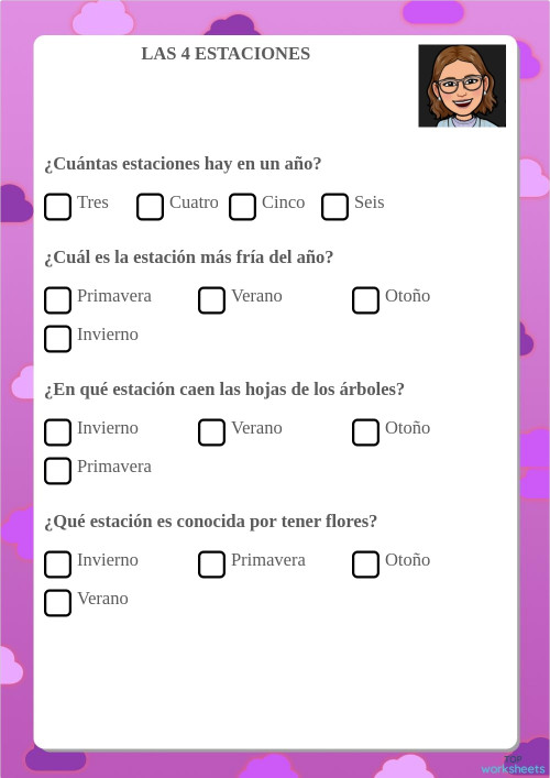 LAS 4 ESTACIONES. Ficha interactiva | TopWorksheets
