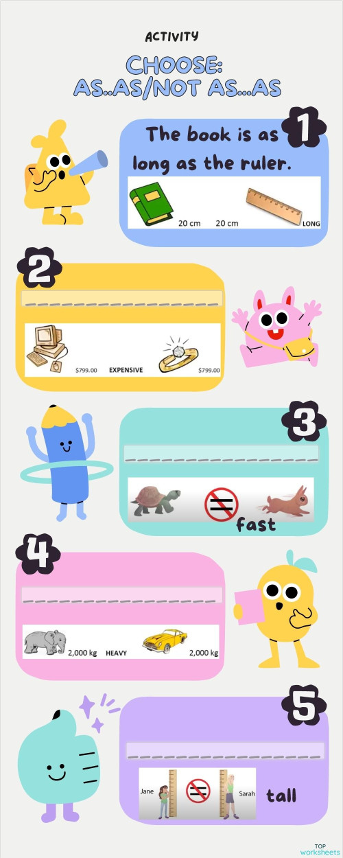 Comparison as...as. Interactive worksheet | TopWorksheets