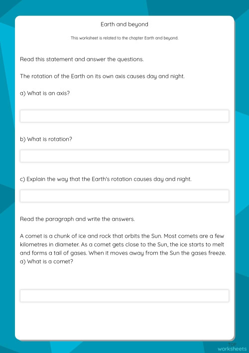 Earth and beyond. Interactive worksheet | TopWorksheets