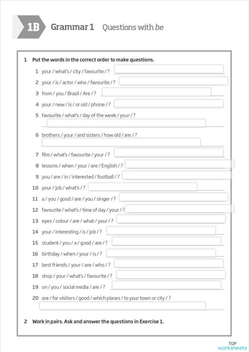 UNIT 1 - 1A -1B. Interactive worksheet | TopWorksheets