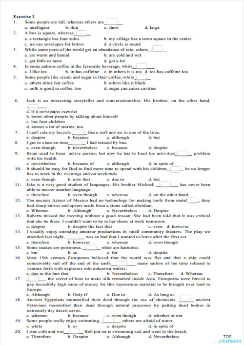 SHOWING RELATIONSHIPS BETWEEN IDEAS 02. Interactive worksheet | TopWorksheets