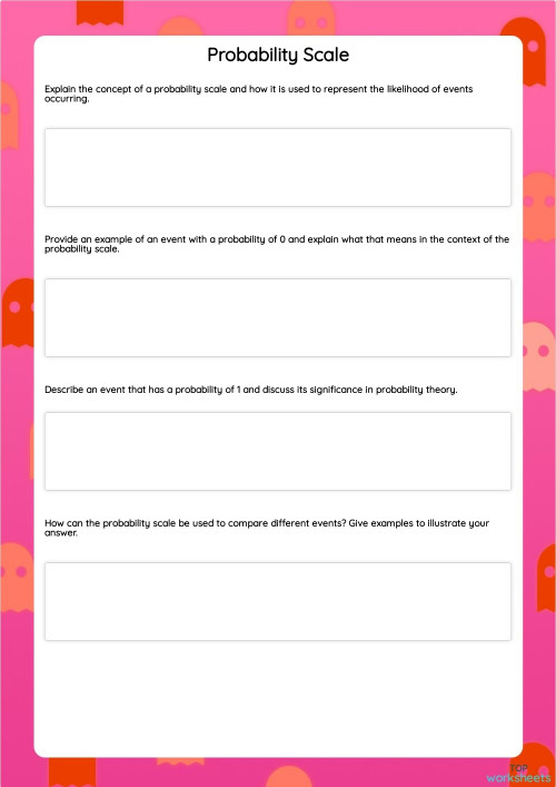 Probability Scale. Interactive worksheet | TopWorksheets