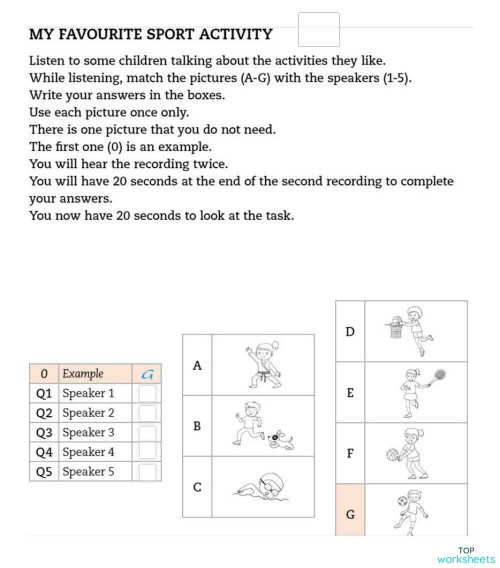 Listening: interactive worksheets and online exercises | TopWorksheets