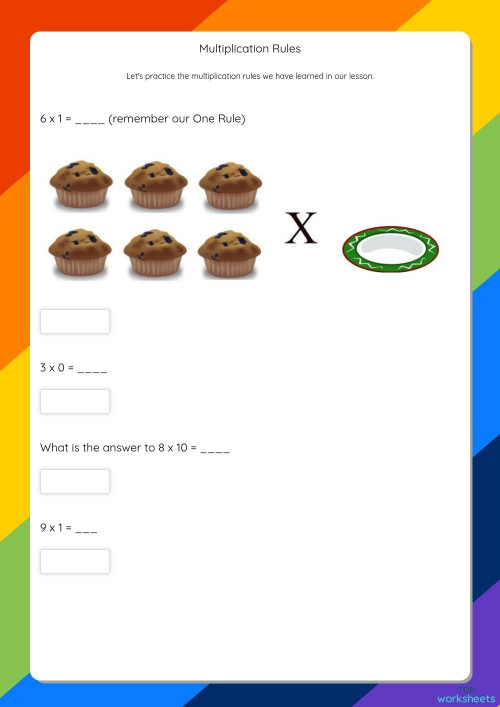 Multiplication Rules. Interactive worksheet | TopWorksheets