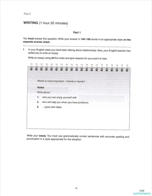 FCE Writing 2. Interactive worksheet | TopWorksheets