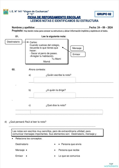 Lectura de notas - Nivel 2. Ficha interactiva | TopWorksheets