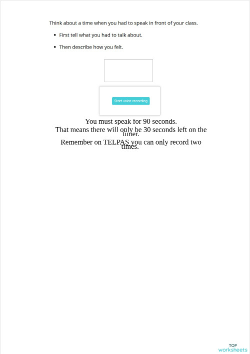 TELPAS Practice 4-Speaking. Interactive worksheet | TopWorksheets