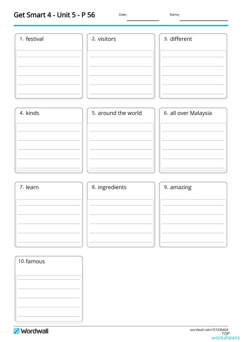 Get Smart 5 - Unit 5 - Make Sentences. Interactive worksheet ...