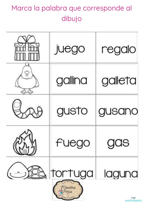 Lectura de palabras/Colegio Petit. Ficha interactiva | TopWorksheets