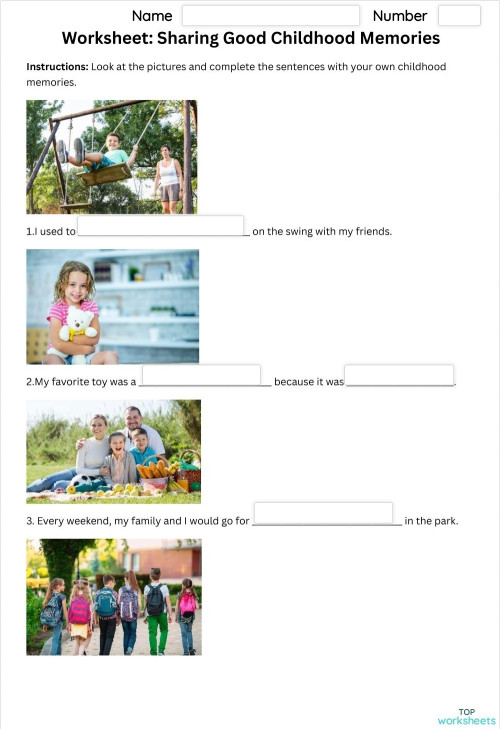 Sharing Good Childhood Memories. Interactive worksheet | TopWorksheets
