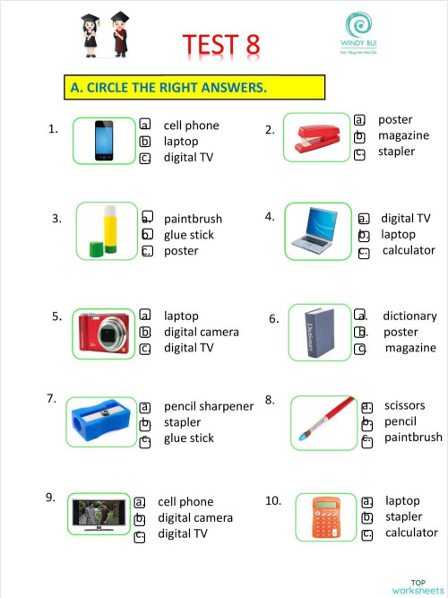 Upkids3 Unit8 test. Interactive worksheet | TopWorksheets