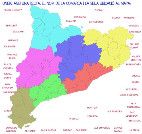 Les comarques de Catalunya. Fitxa interactiva | TopWorksheets