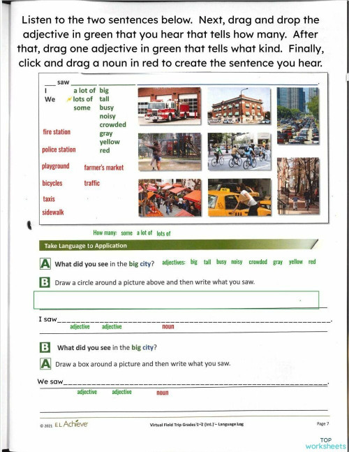 First Grade Virtual Field Trip Week 1 Lesson 3 Drag and Drop ...
