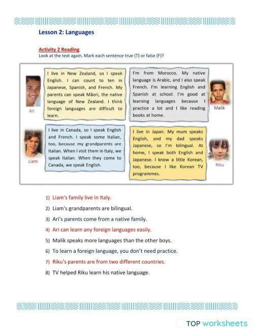 Access 8 - T2 - U7 - L2 - Act 2 reading. Interactive worksheet ...